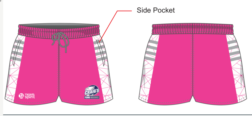 Craigs Custom Pink AFL Shorts- Ladies | Craigs Fishing Warehouse